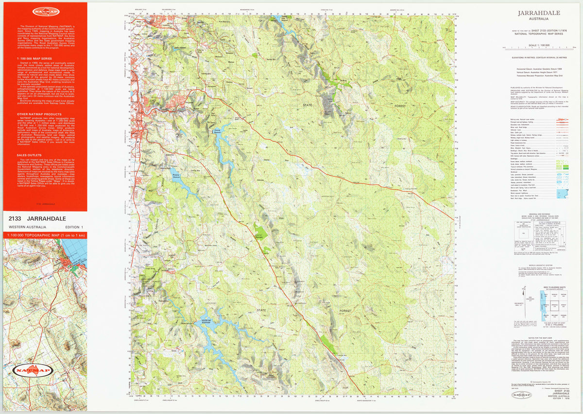 2133 Jarrahdale 1:100k Topographic Map | Mapworld