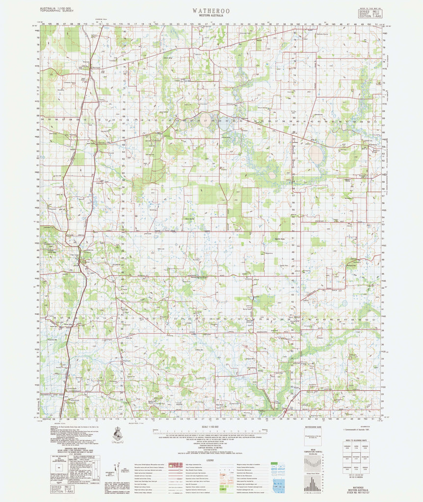 Buy 2137 Watheroo 1:100k Topographic Map