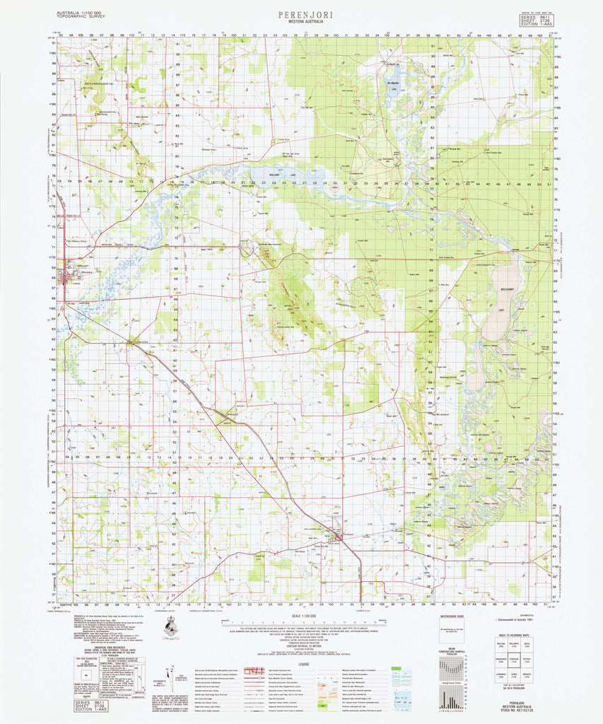 Buy 2139 Perenjori 1:100k Topographic Map