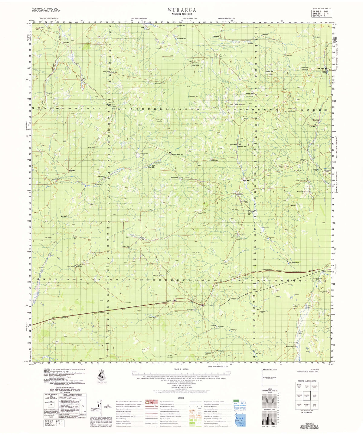 2141 Wurarga 1:100k Topographic Map | Mapworld