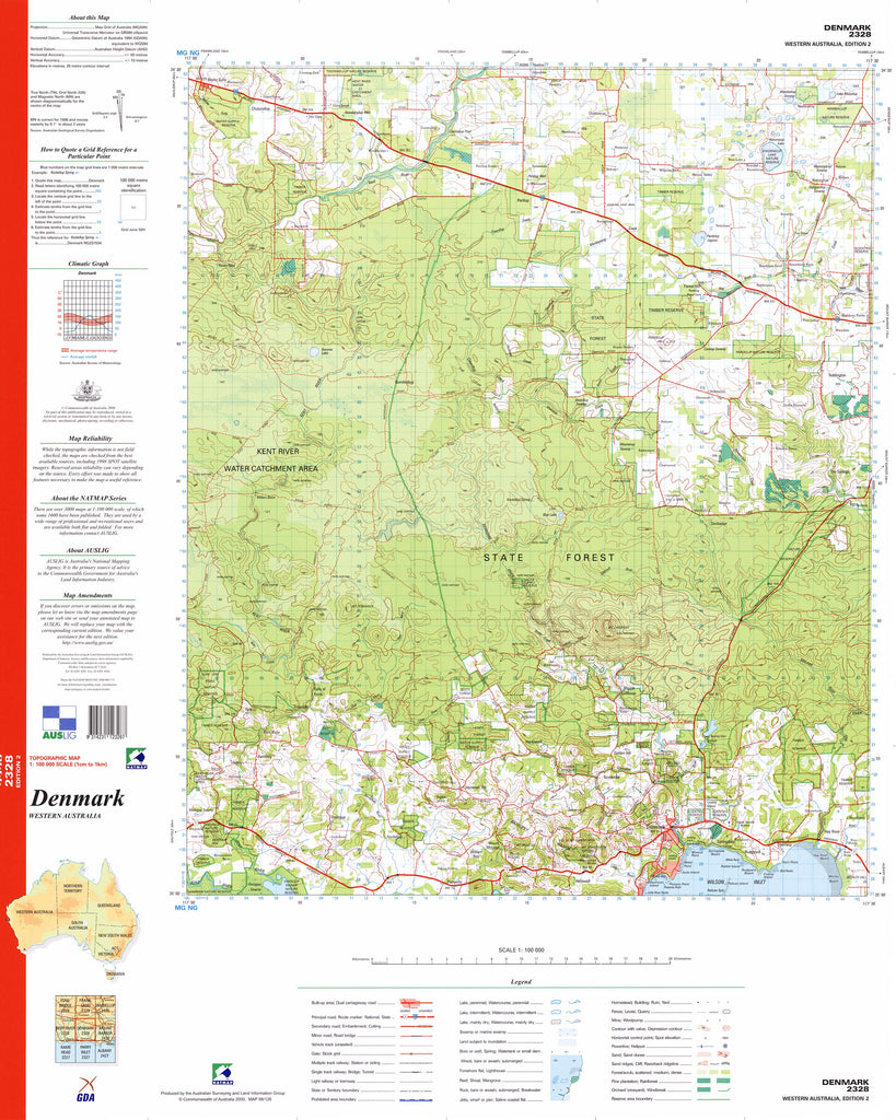 Buy 2328 Denmark 1:100k Topographic Map