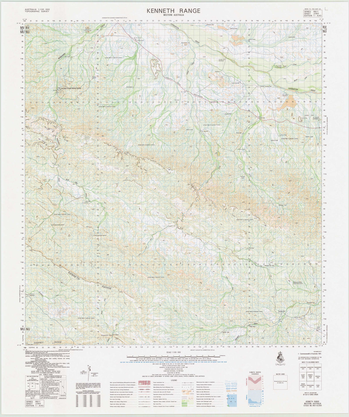 2350 Kenneth Range 1:100k Topographic Map | Mapworld