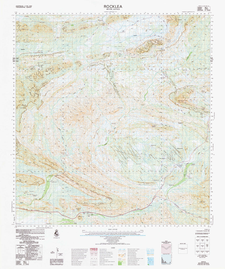 Buy 2352 Rocklea 1:100k Topographic Map