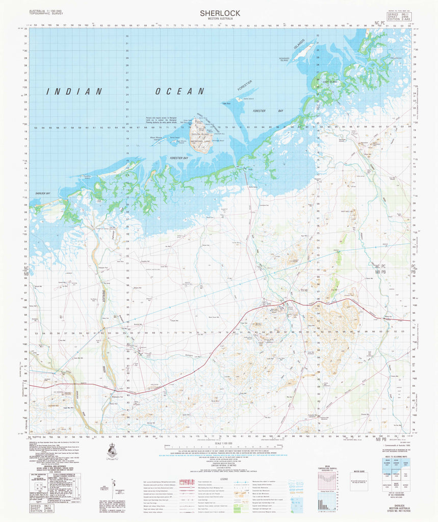 2456 Sherlock 1:100k Topographic Map | Mapworld