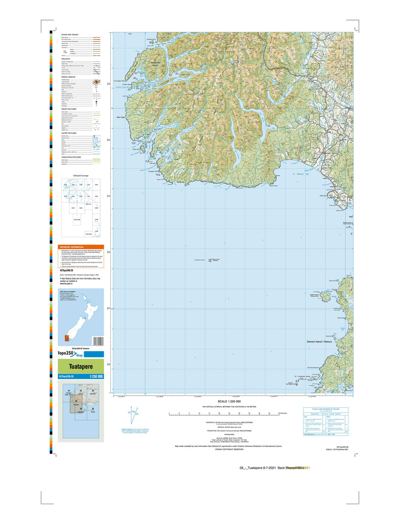Buy 28 - Tuatapere Topo250 map