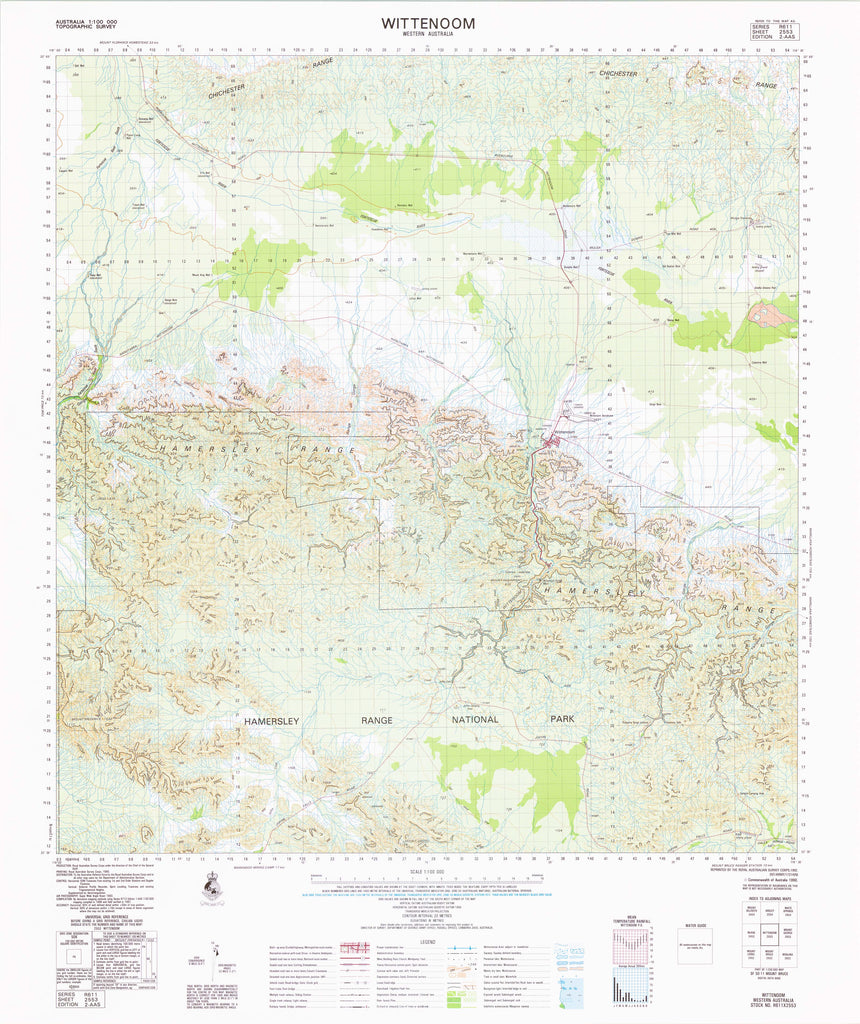 Buy 2553 Wittenoom 1:100k Topographic Map