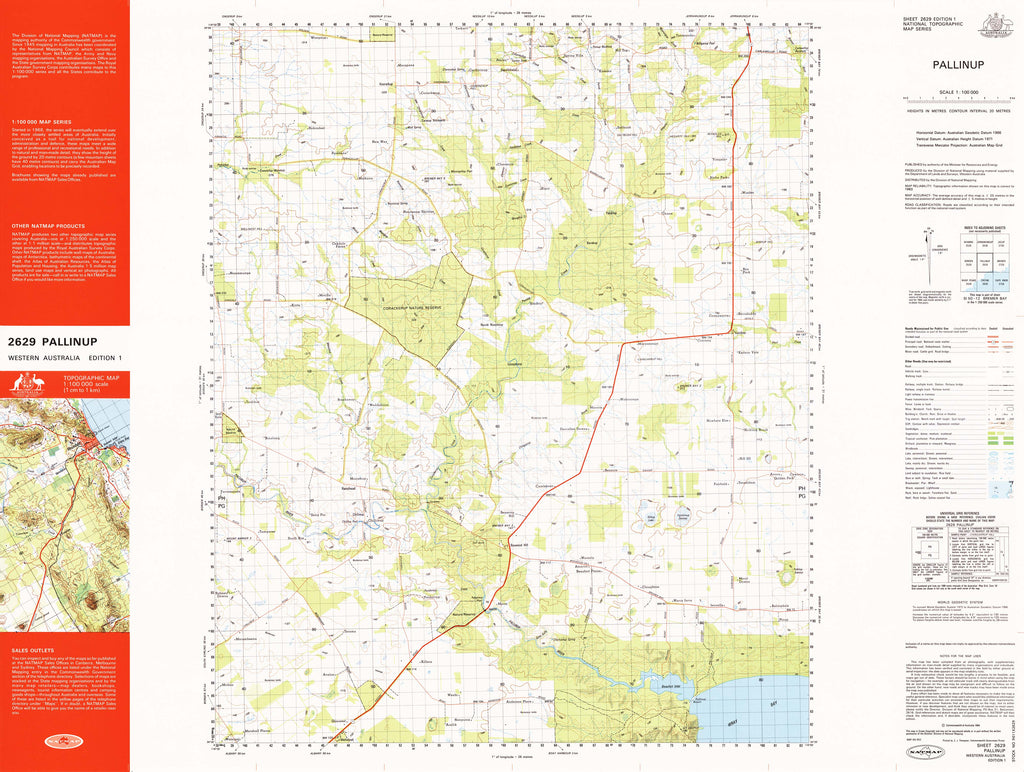 Buy 2629 Pallinup 1:100k Topographic Map