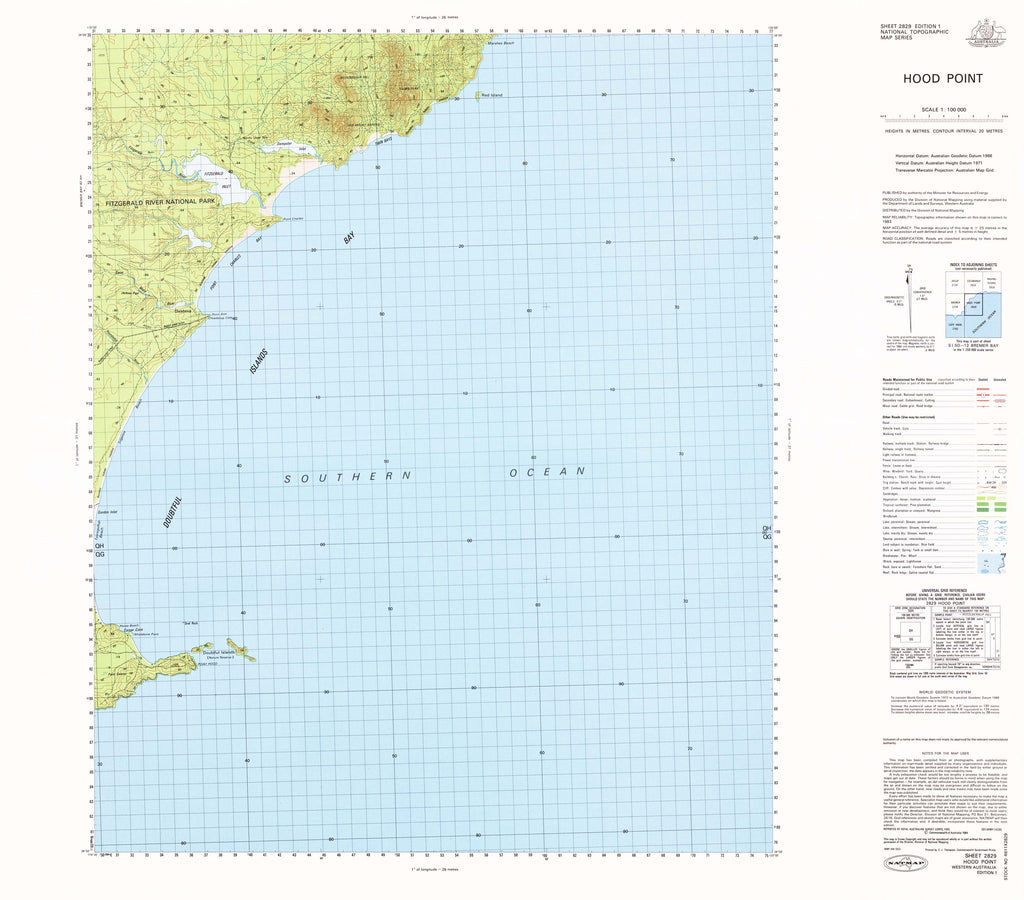 2829 Hood Point 1:100k Topographic Map | Mapworld