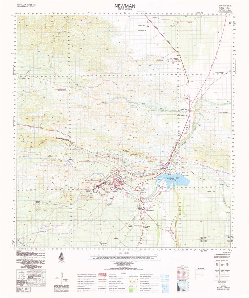 Buy 2851 Newman 1:100k Topographic Map