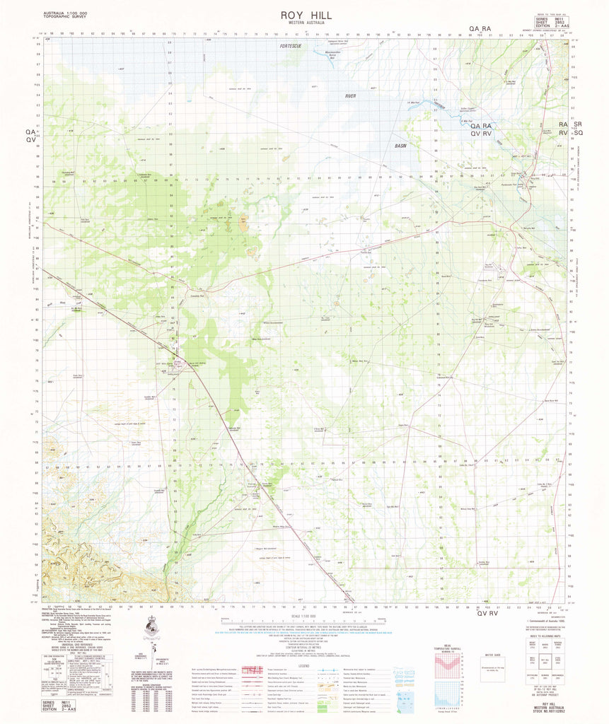 Buy 2852 Roy Hill 1:100k Topographic Map