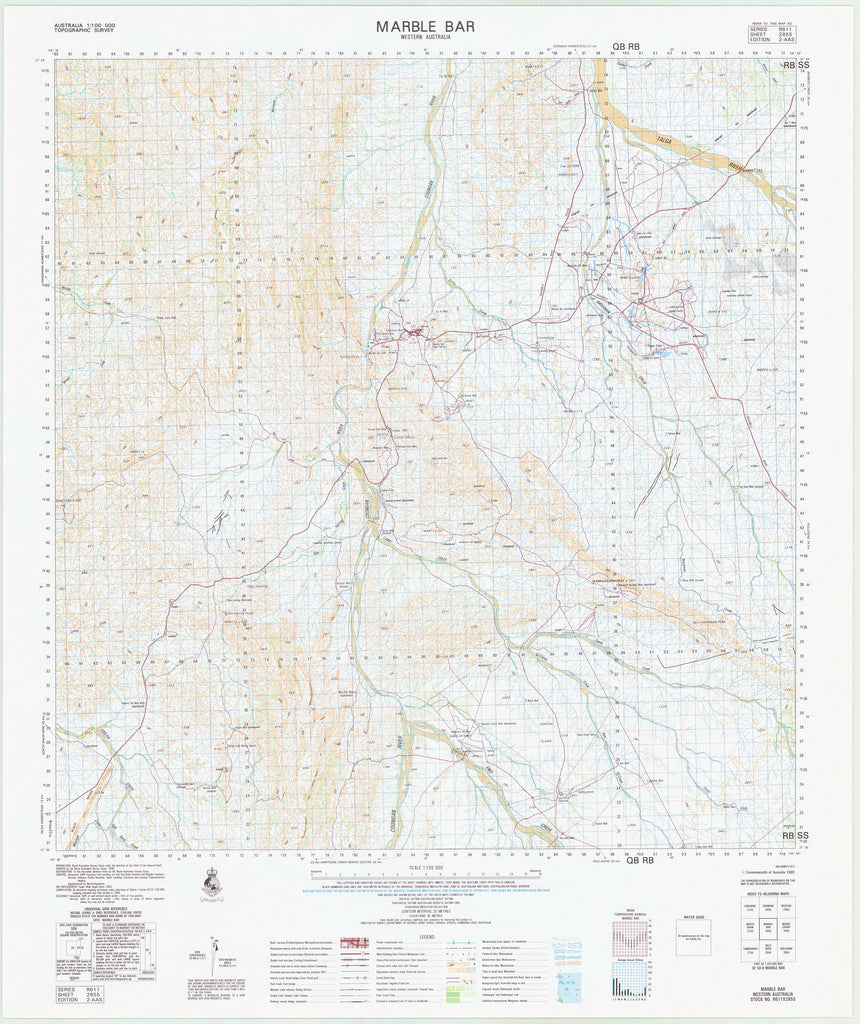 Buy 2855 Marble Bar 1:100k Topographic Map