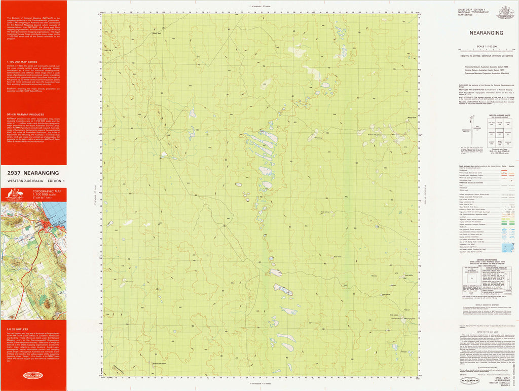 Buy 2937 Nearanging 1:100k Topographic Map