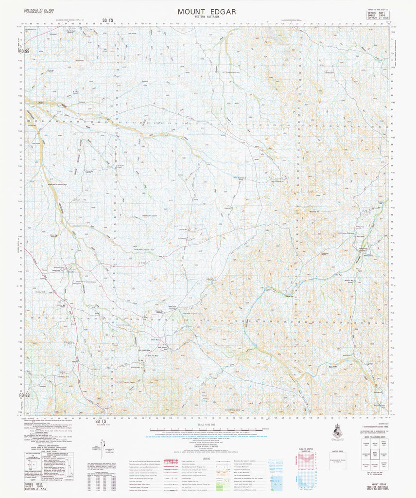 2955 Mount Edgar 1:100k Topographic Map | Mapworld
