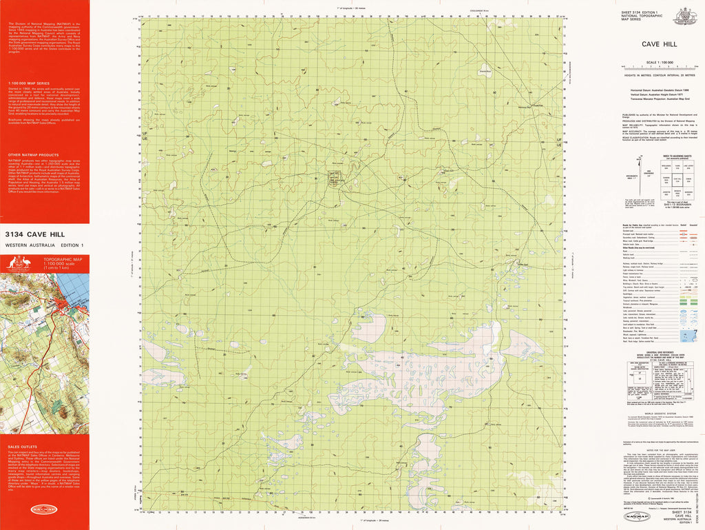 Buy 3134 Cave Hill 1:100k Topographic Map