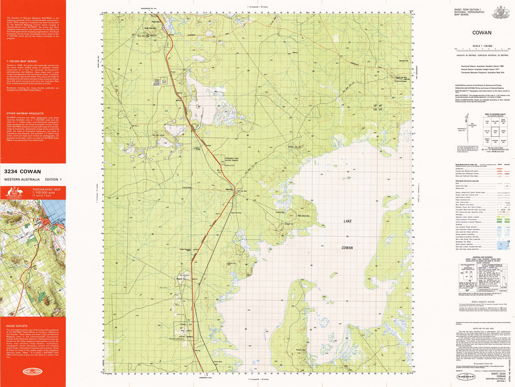 Buy 3234 Cowan 1:100k Topographic Map