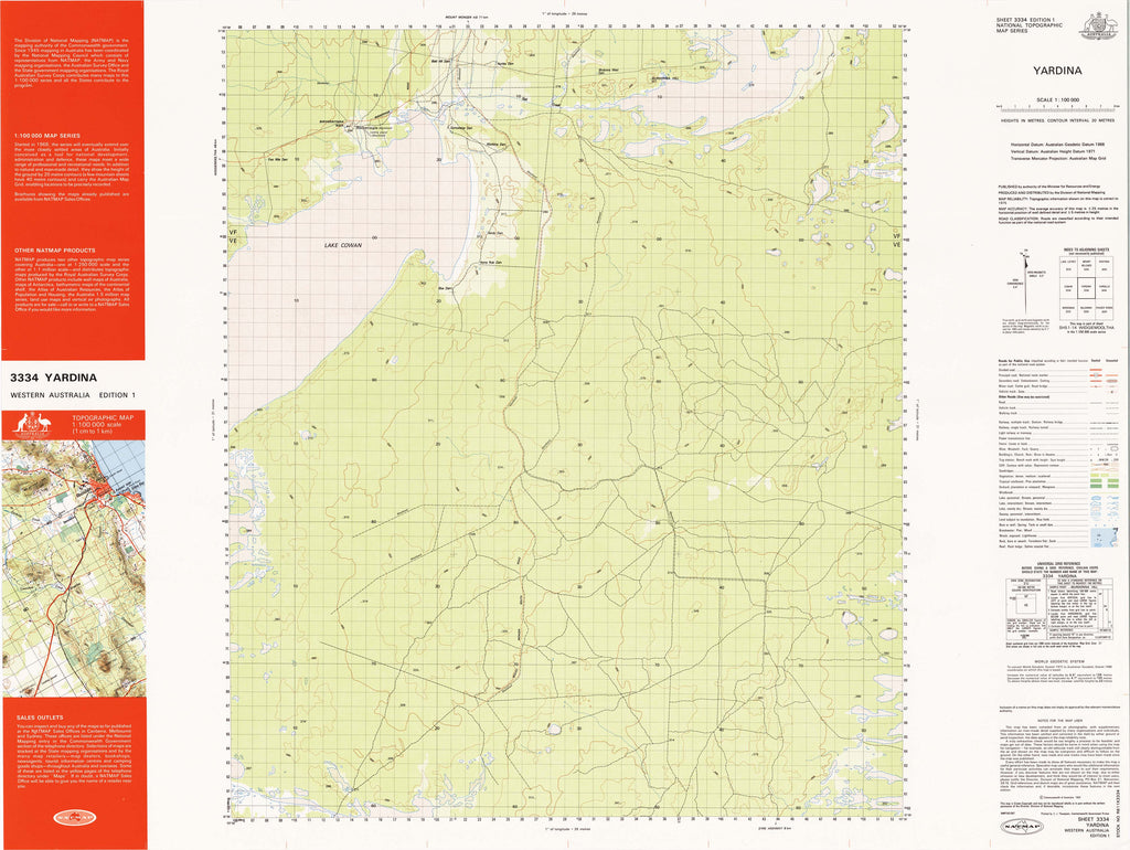 Buy 3334 Yardina 1:100k Topographic Map