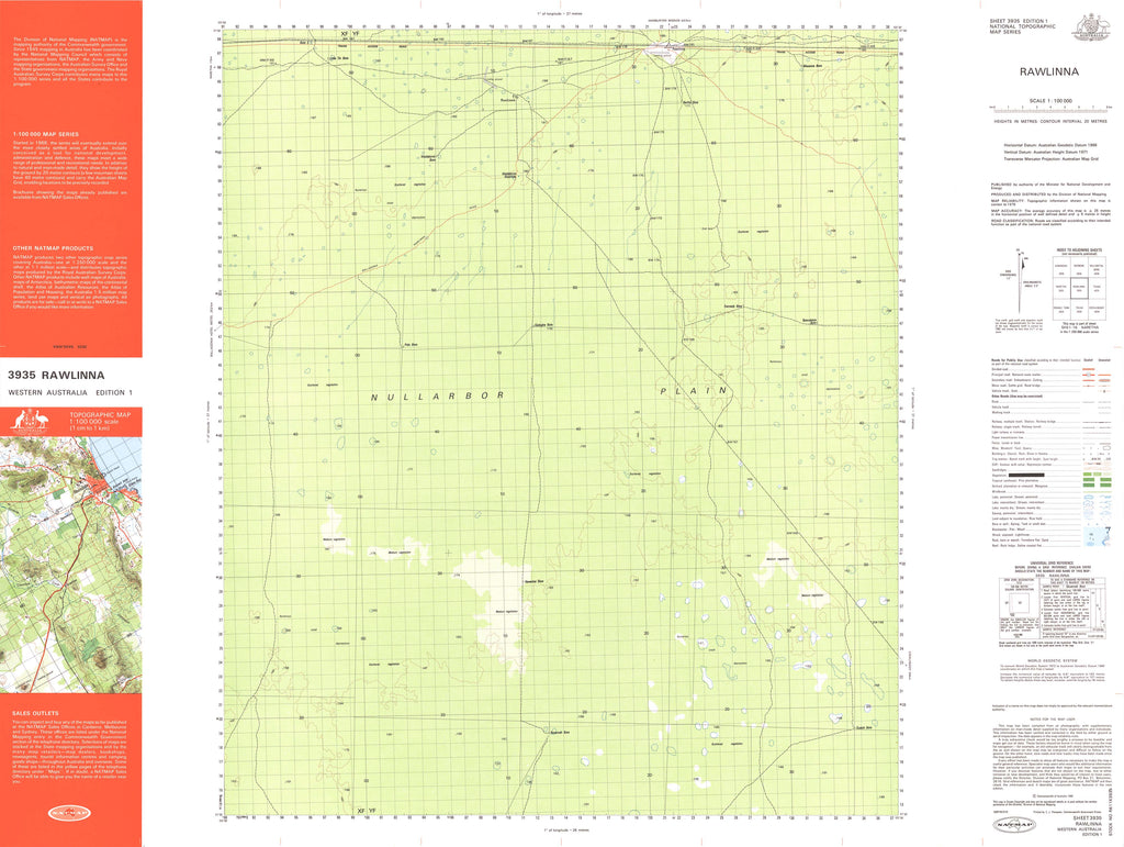3935 Rawlinna 1:100k Topographic Map | Mapworld