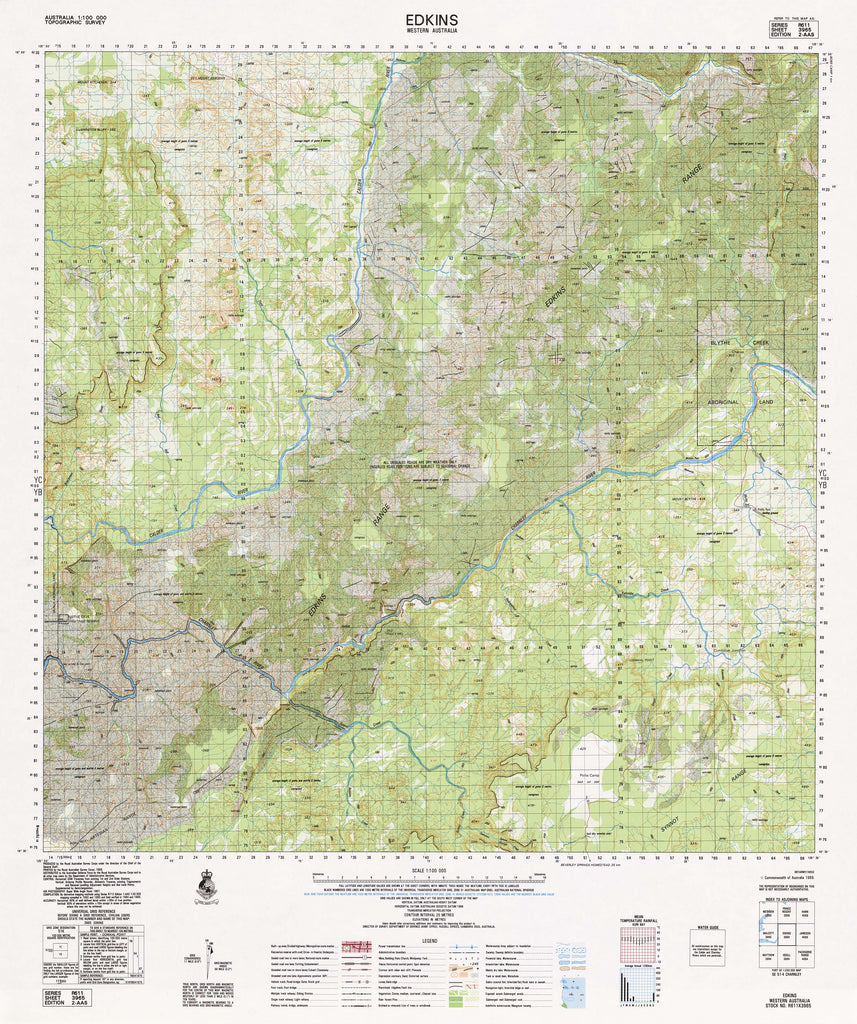3965 Edkins 1:100k Topographic Map | Mapworld