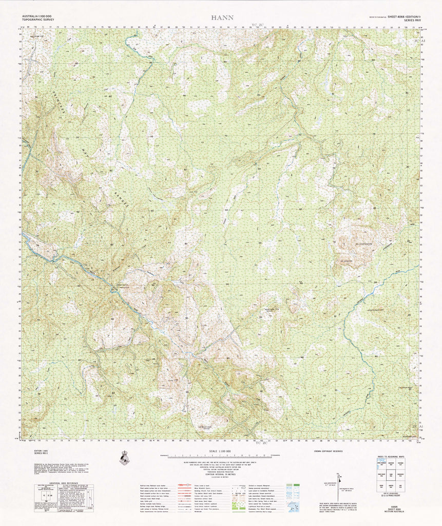 4066 Hann 1:100k Topographic Map | Mapworld