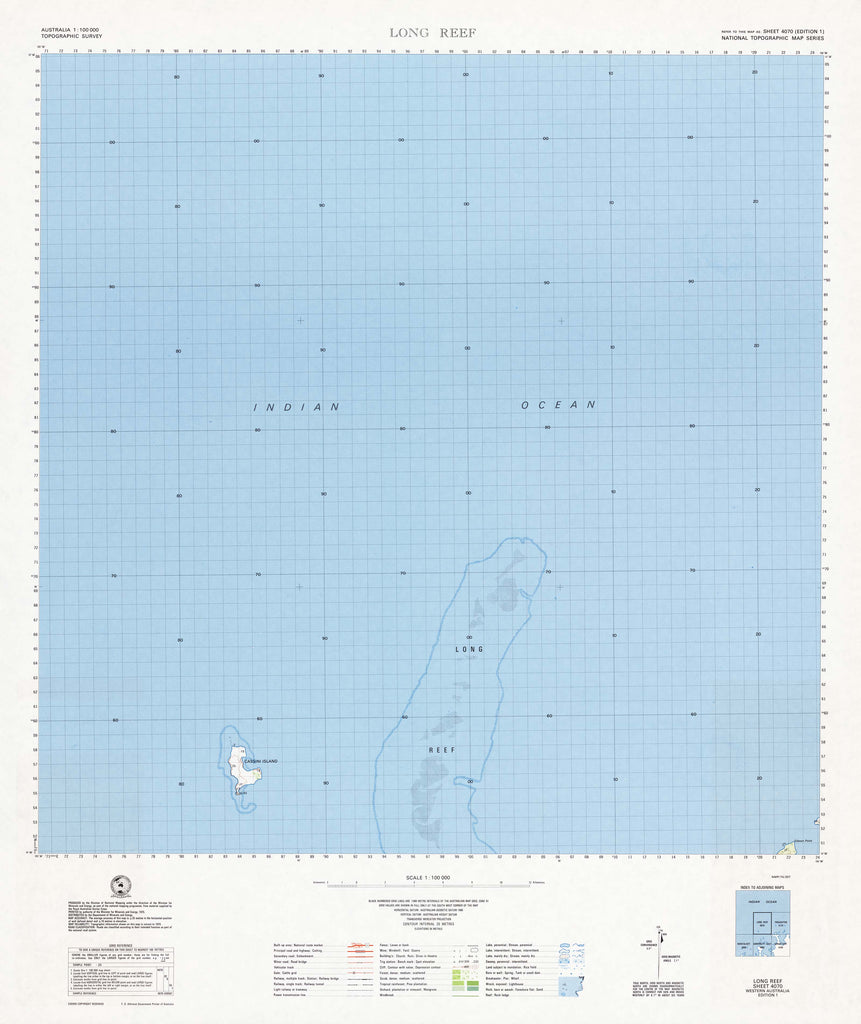 Buy 4070 Long Reef 1:100k Topographic Map