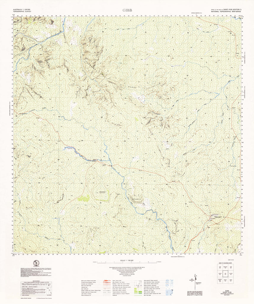 Buy 4165 Gibb 1:100k Topographic Map