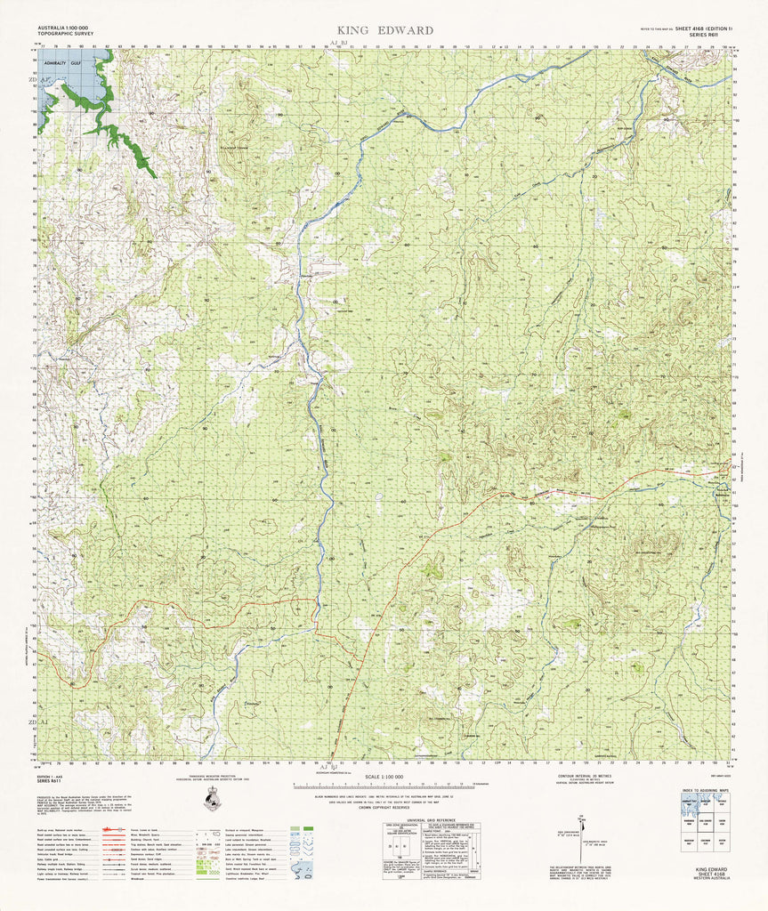 Buy 4168 King Edward 1:100k Topographic Map