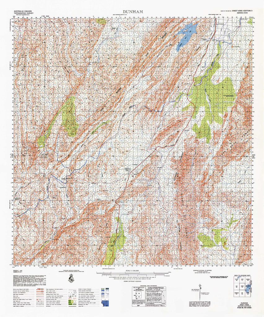 Buy 4565 Dunham 1:100k Topographic Map