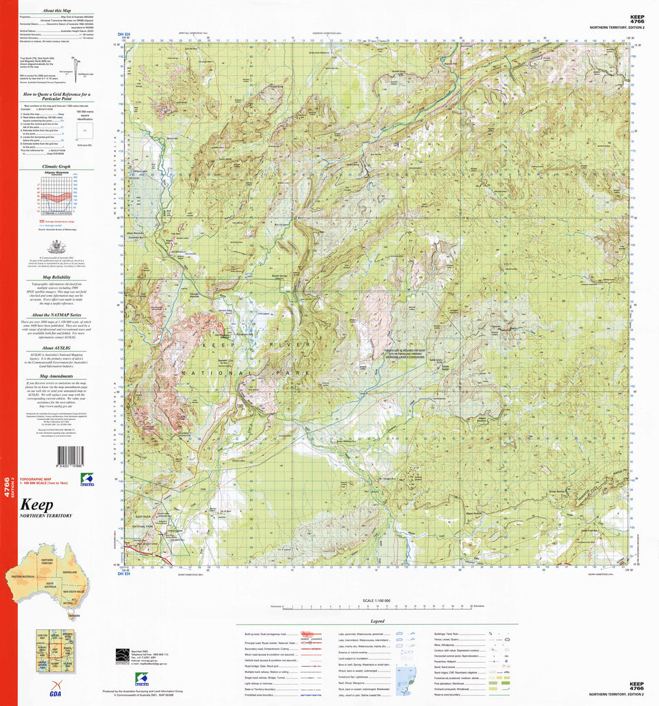 Buy 4766 Keep 1:100k Topographic Map