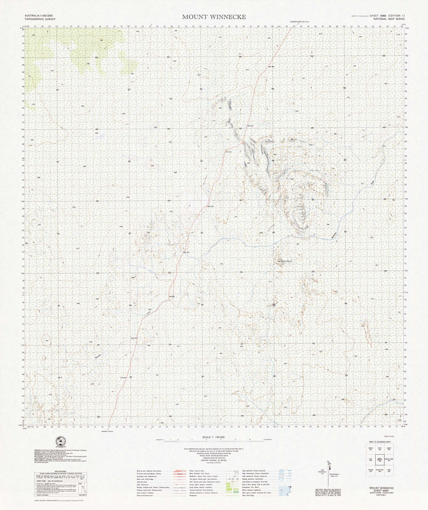 Buy 4960 Mount Winnecke 1:100k Topographic Map