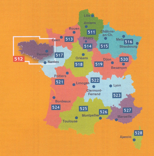 Brittany Michelin Map, Buy Map of Brittany - Mapworld