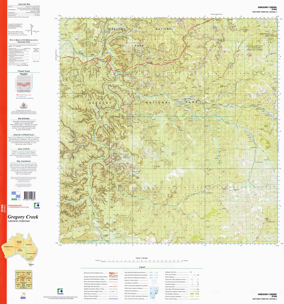 Buy 5166 Gregory Creek 1:100k Topographic Map