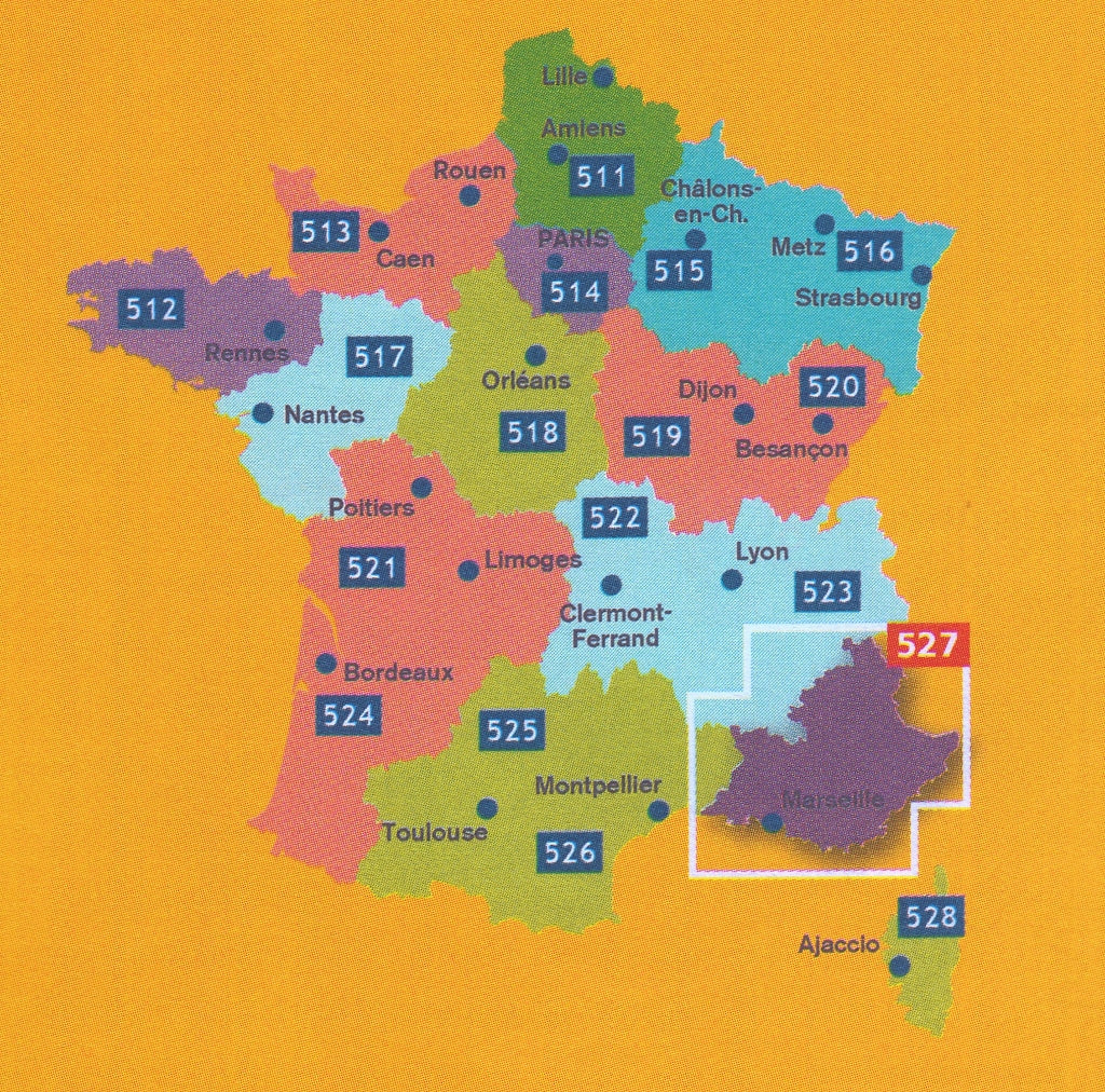 Provence-Alps-French Riviera 527 France Michelin Map, Buy Map of ...