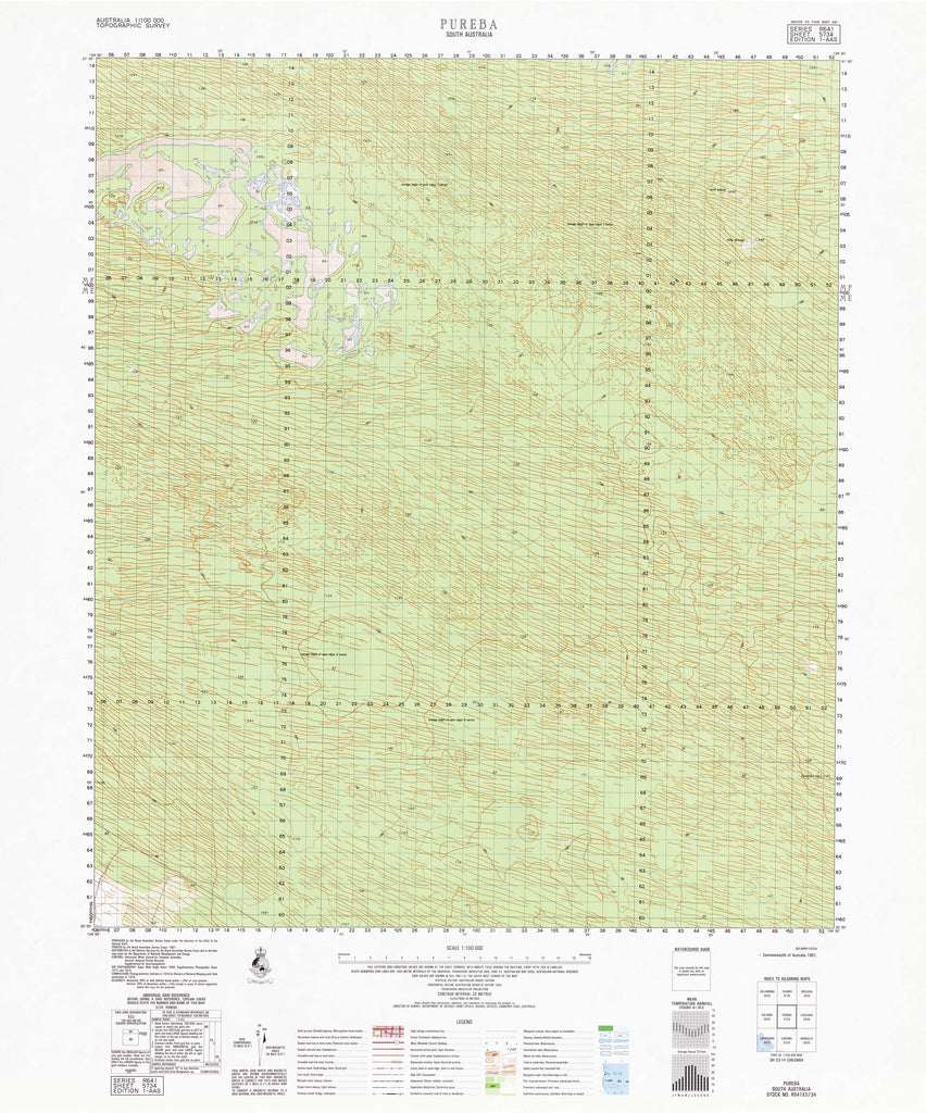 5734 Pureba 1:100k Topographic Map | Mapworld