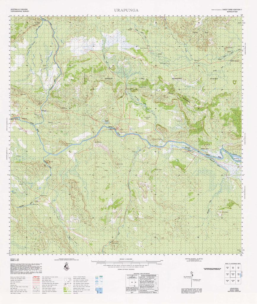 Buy 5868 Urapunga 1:100k Topographic Map