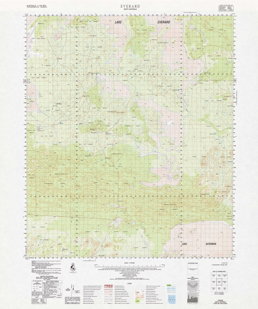 Buy 5934 Everard 1:100k Topographic Map
