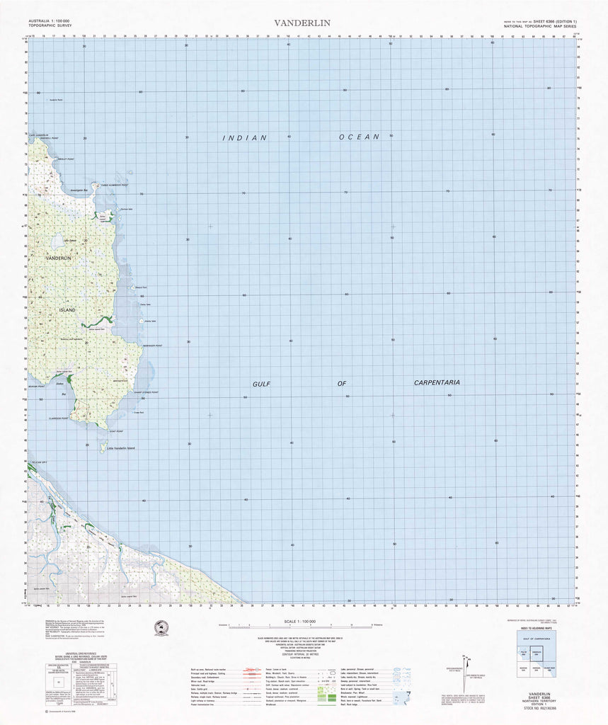 Buy 6366 Vanderlin 1:100k Topographic Map