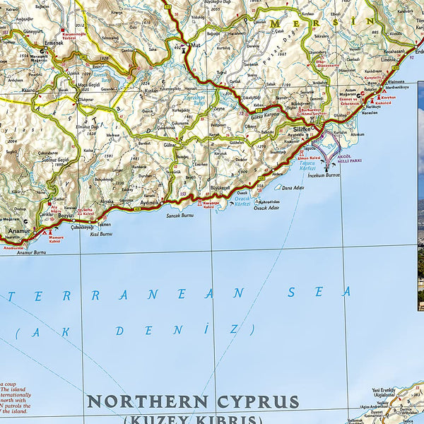 Turkey & Mediterranean Coast National Geographic Folded Map