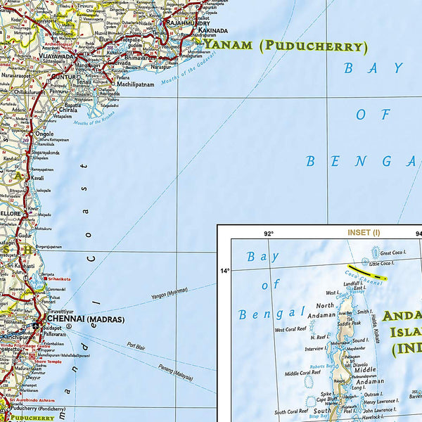 India National Geographic Folded Map