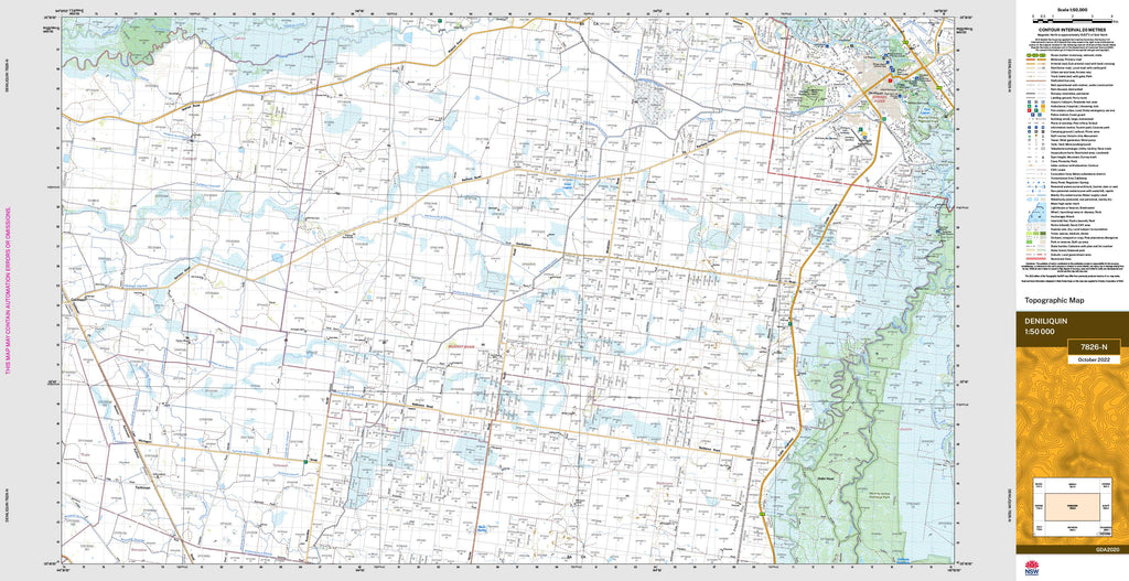 Deniliquin 7826-N 1:50k Topographic Map | Shop Mapworld