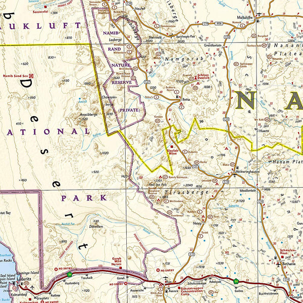 Namibia Adventure Travel Map by National Geographic