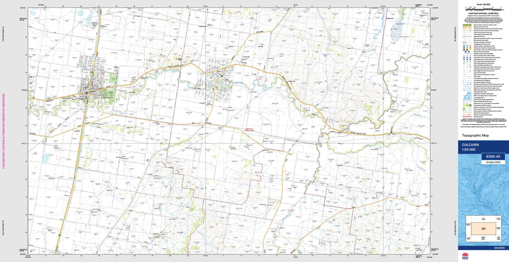 Culcairn 8326-4S NSW 1:25k Topographic Map | Shop Mapworld