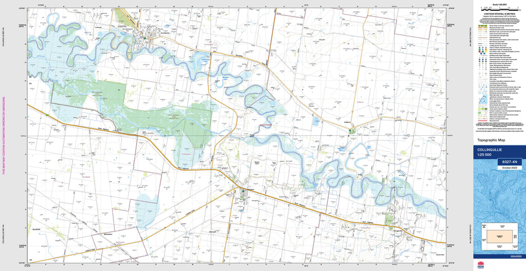 Collingullie 8327-4N NSW 1:25k Topographic Map | Shop Mapworld