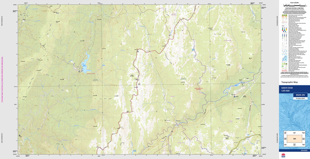 Geehi Dam 8525-2N NSW 1:25k Topographic Map | Shop Mapworld