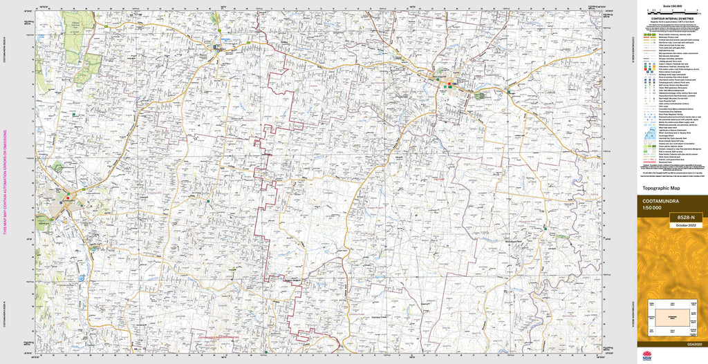Cootamundra 8528-N 1:50k Topographic Map | Shop Mapworld