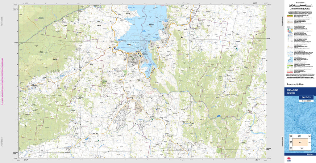 Jindabyne 8625-3S NSW 1:25k Topographic Map | Shop Mapworld
