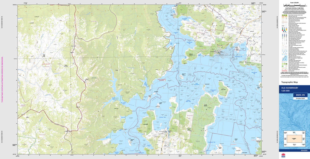 Old Adaminaby 8625-4N NSW 1:25k Topographic Map | Shop Mapworld