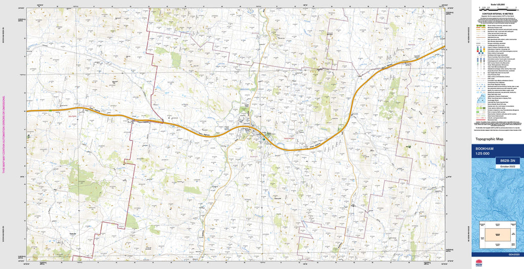 Bookham 8628-3N NSW 1:25k Topographic Map | Shop Mapworld