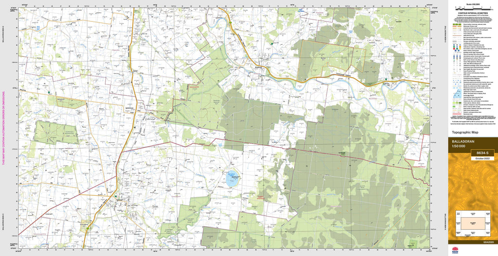 Balladoran 8634-S 1:50k Topographic Map | Shop Mapworld