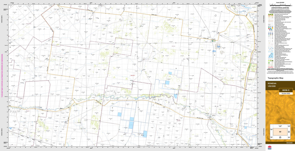 Rowena 8638-S 1:50k Topographic Map | Shop Mapworld