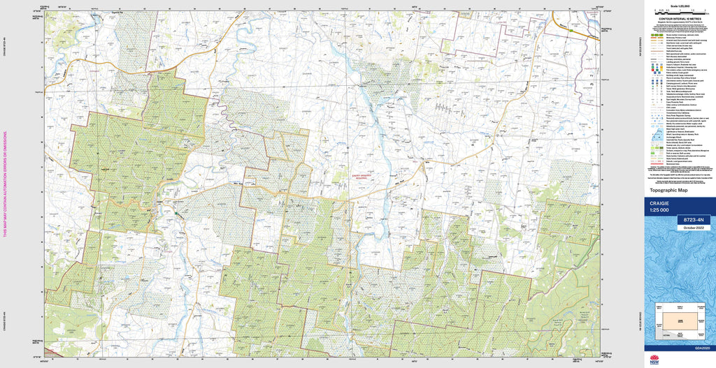 Craigie 8723-4N NSW 1:25k Topographic Map | Shop Mapworld